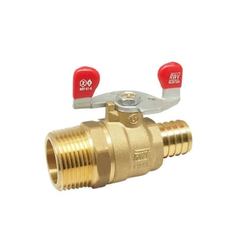 5006AB DZR LF Brass PEX (F1807) Transition Ball Valve - RED-WHITE VALVE ...