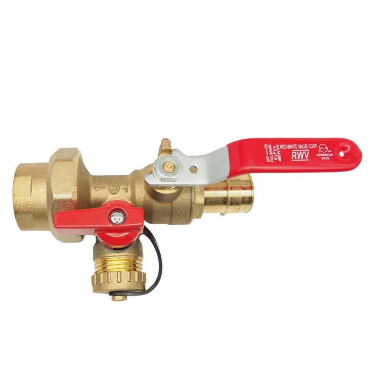8060E-EF DZR LF Brass Union Valve with Drain - RED-WHITE VALVE CORP.