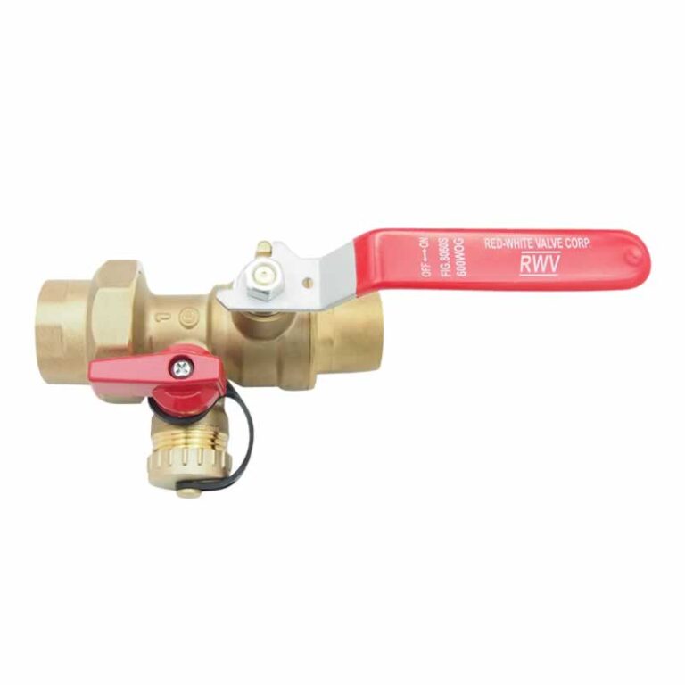8060S-SF DZR LF Brass Union Valve with Drain - RED-WHITE VALVE CORP.