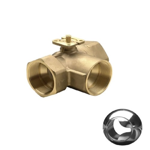 9800 3-way DZR Brass Regulating Ball Valve with Actuator Mount Pad ...